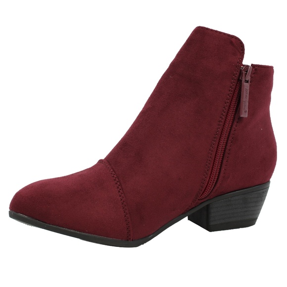 Shoes | Burgundy Faux Suede Tassel Fringe Ankle Boot | Poshmark